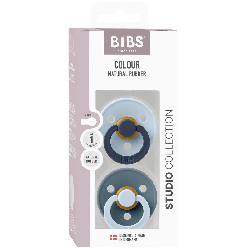 Bibs Pacifier Studio Colour Fusion Latex Size 1 Baby Blue Petrol Mix (2 ...